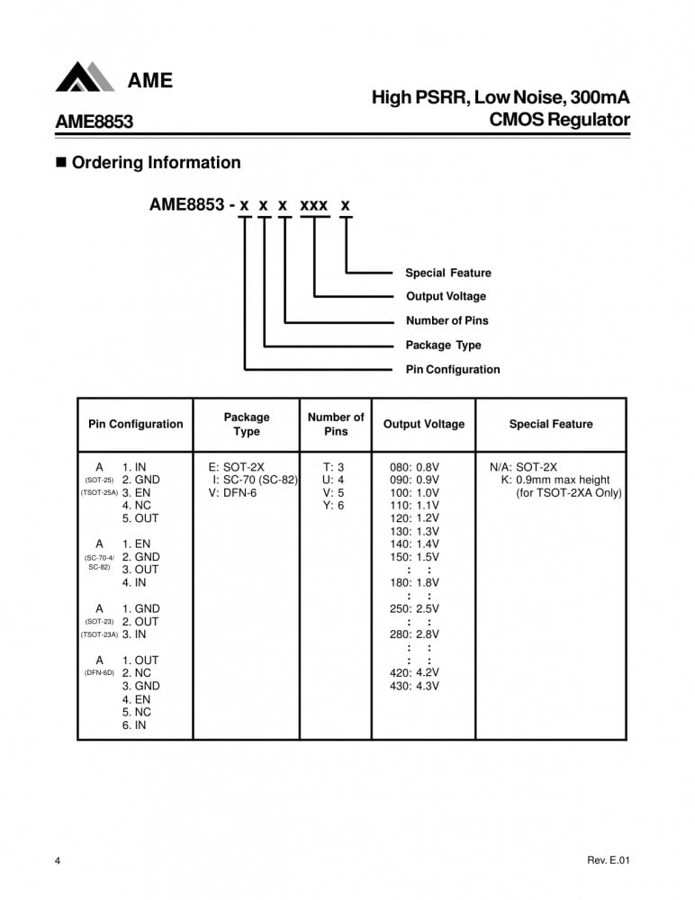 AME8853 datasheet page 4