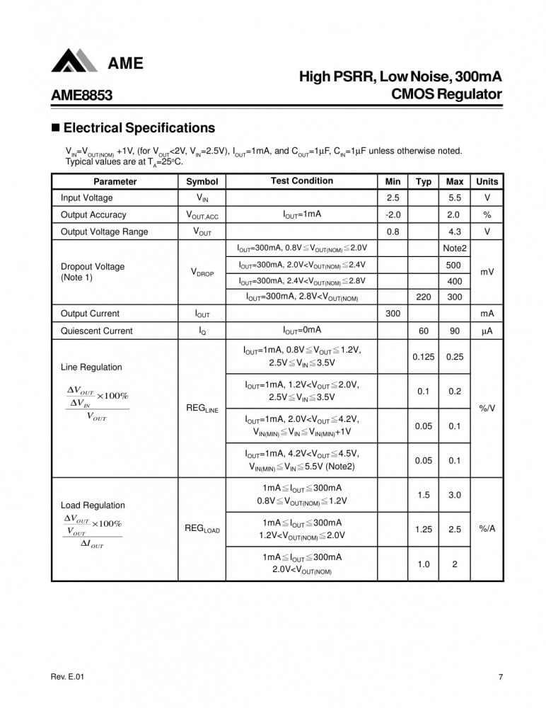 AME8853 datasheet page 7