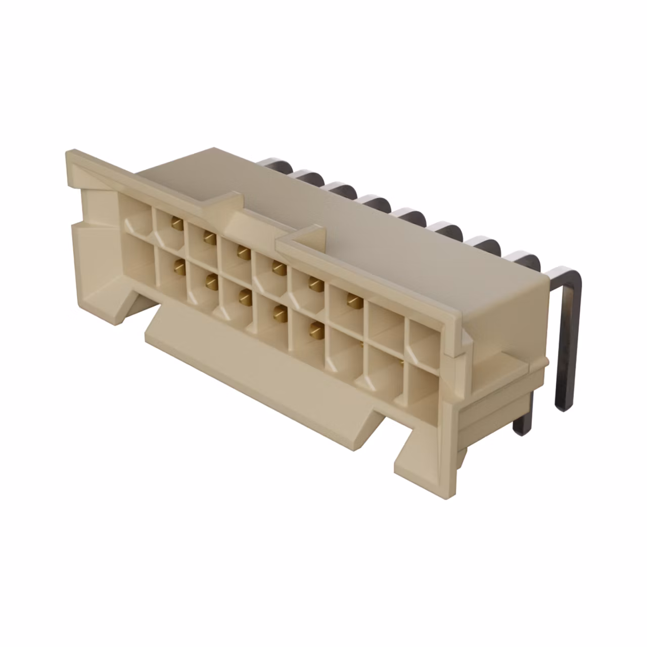 Mini-Fit BMI First Mate / Last Break Header, 4.20mm Pitch, Dual Row, Right-Angle, 18 Circuits, Nylon 6/6 UL 94V-0, Gold (Au) Plating for sale