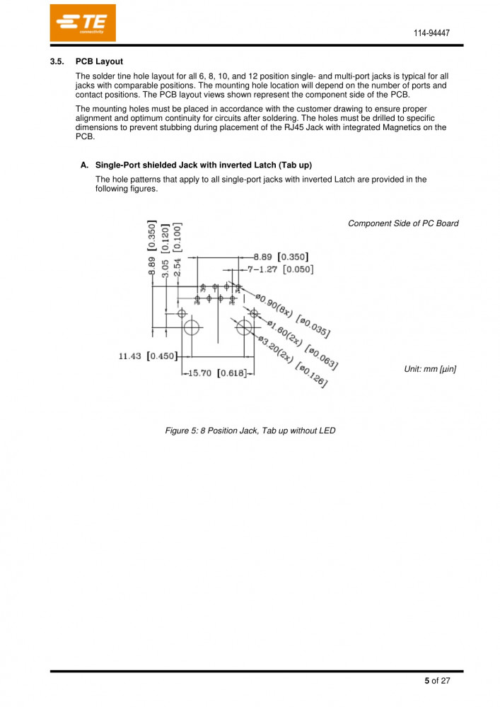 TE Connectivity application specification page 5