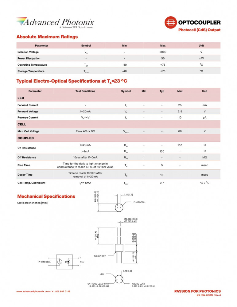 NSL-32SR5 datasheet page 2