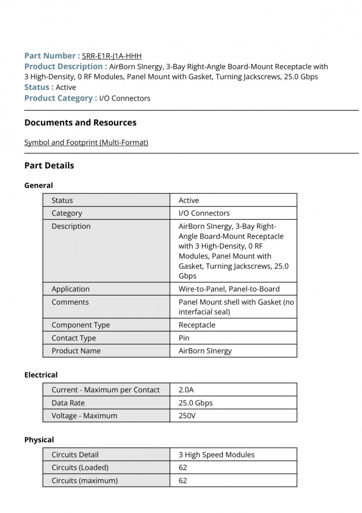 SRR-E1R-J1A-HHH technical document page 1