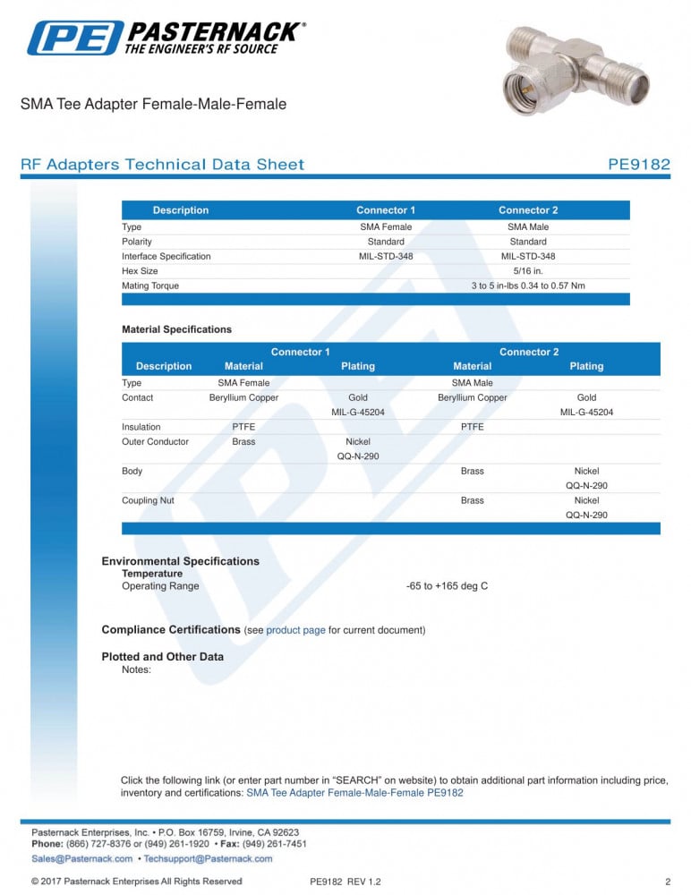 PE9182 technical document page 2