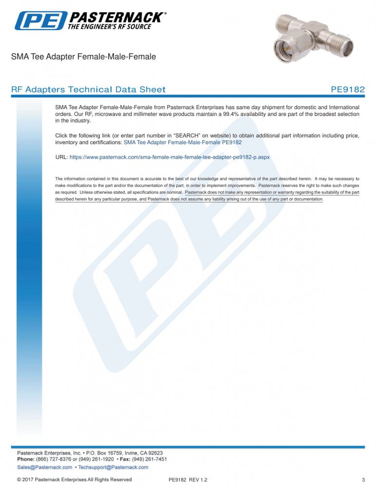 PE9182 technical document page 3