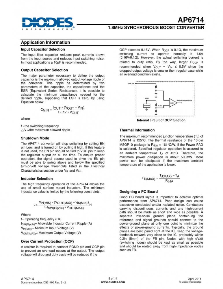 AP6714 datasheet page 9