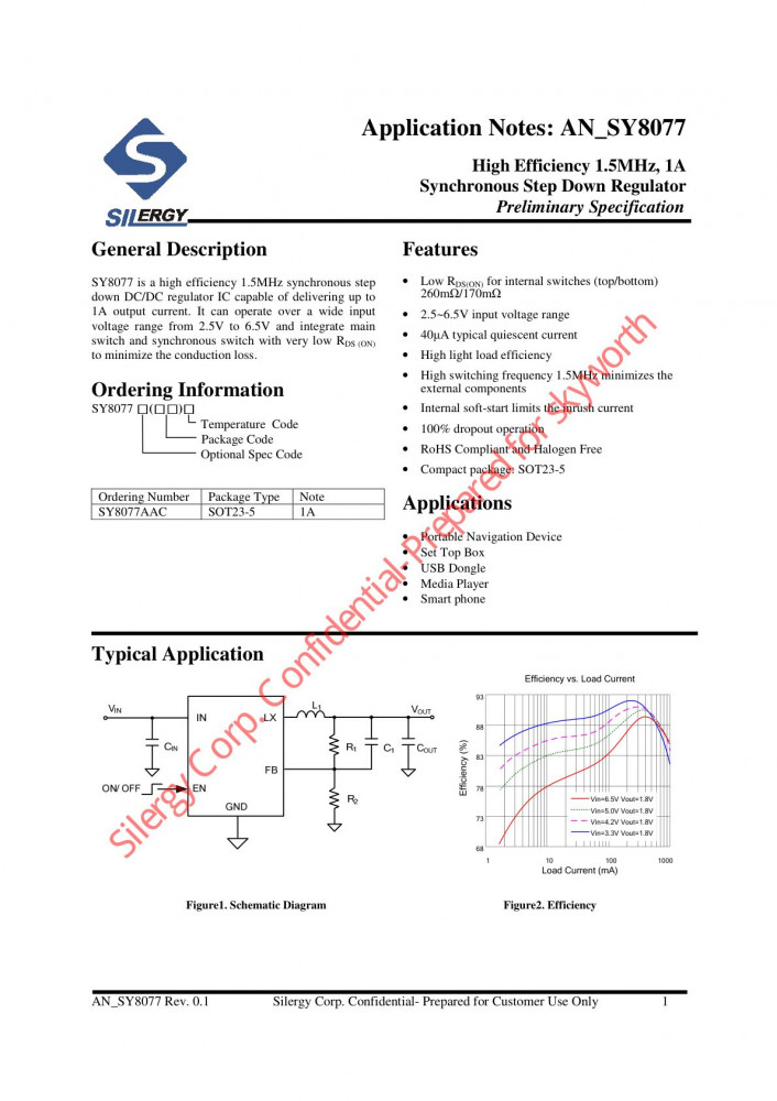 SY8077AAC datasheet page 1