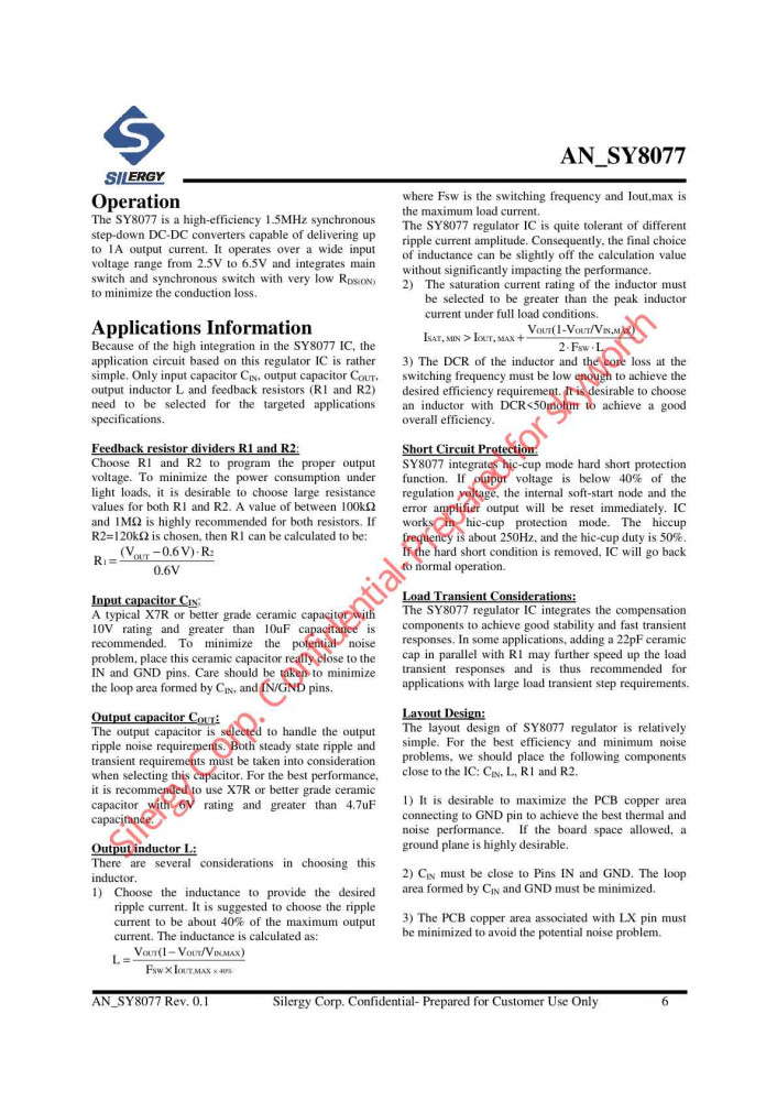SY8077AAC datasheet page 6