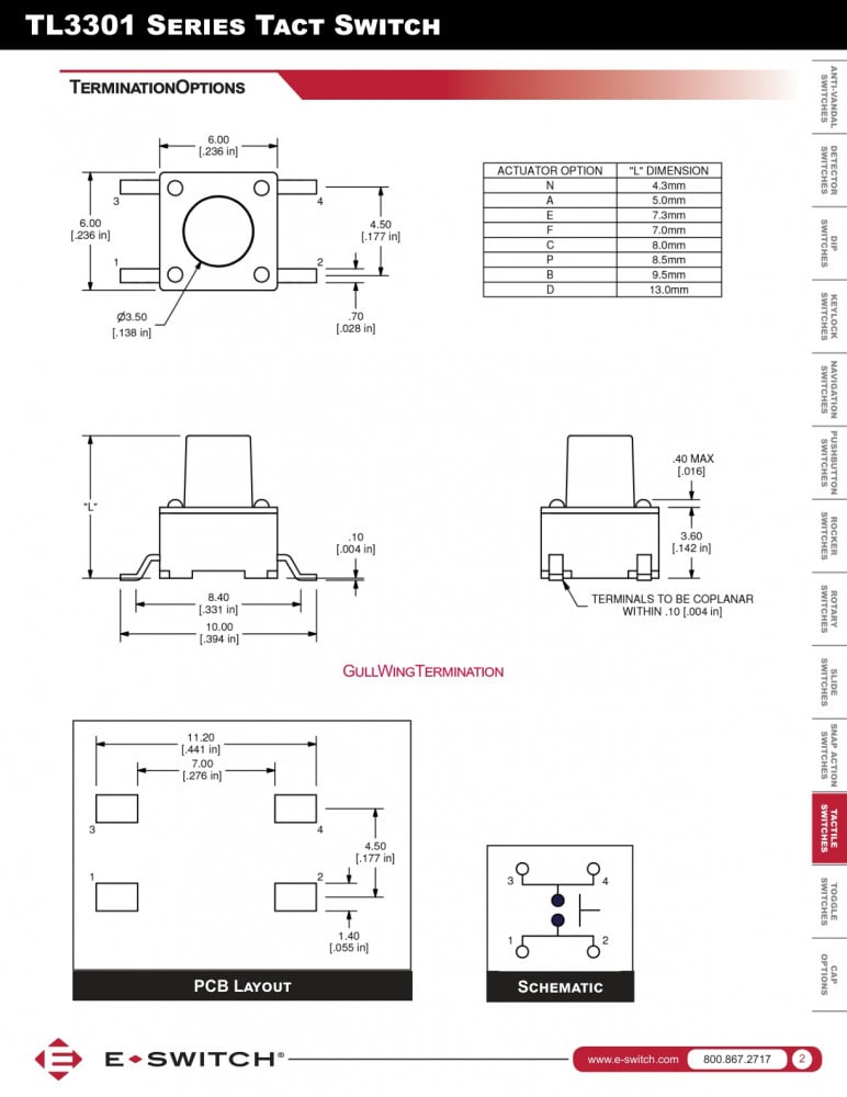 TL3301 technical document page 2