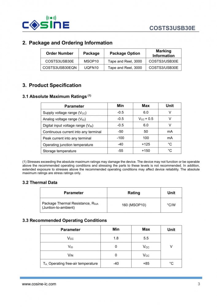 COSTS3USB30E datasheet page 3