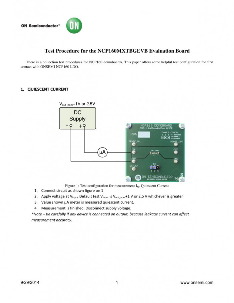 NCP160 evaluation procedure page 1