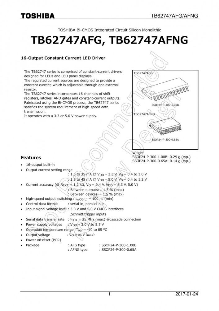 TB62747AFG datasheet page 1