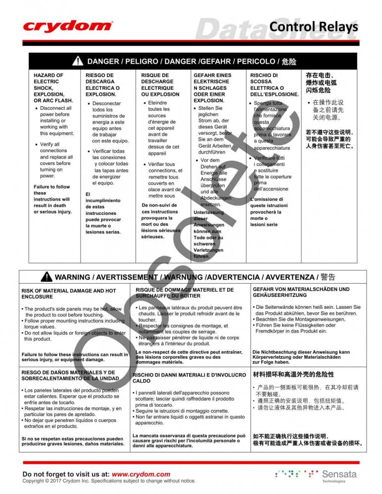 Sensata CPV Series technical document page 3