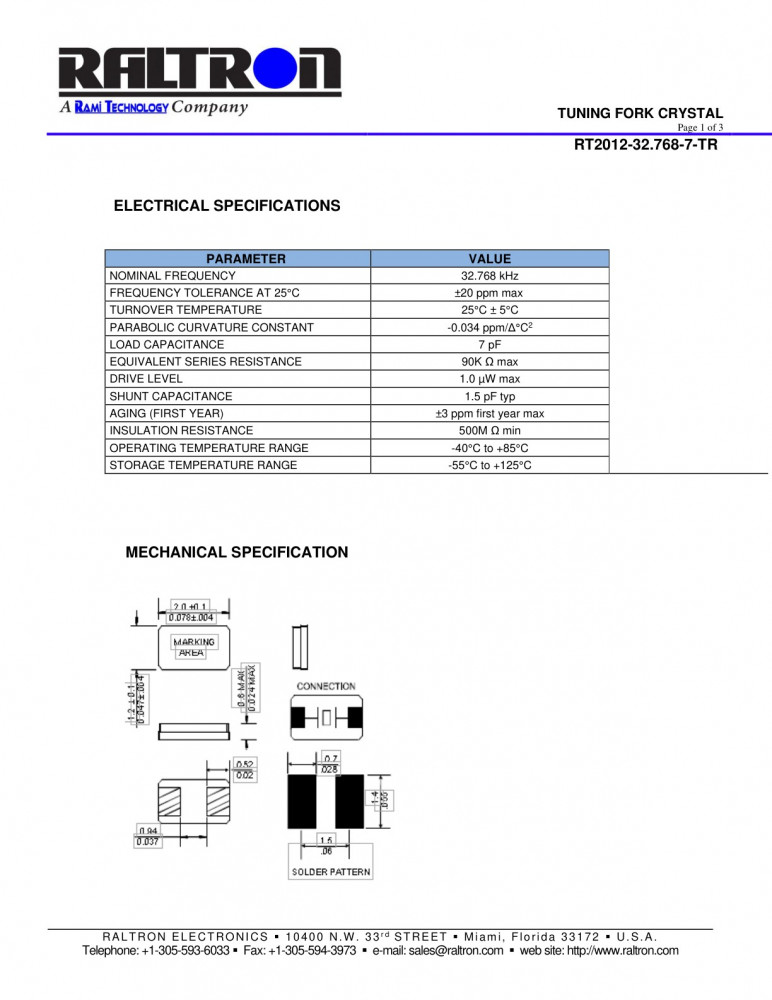RT2012-32.768-7-TR datasheet page 1