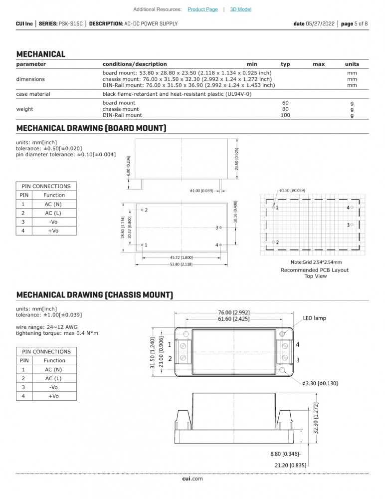 PSK-S15C datasheet page 5