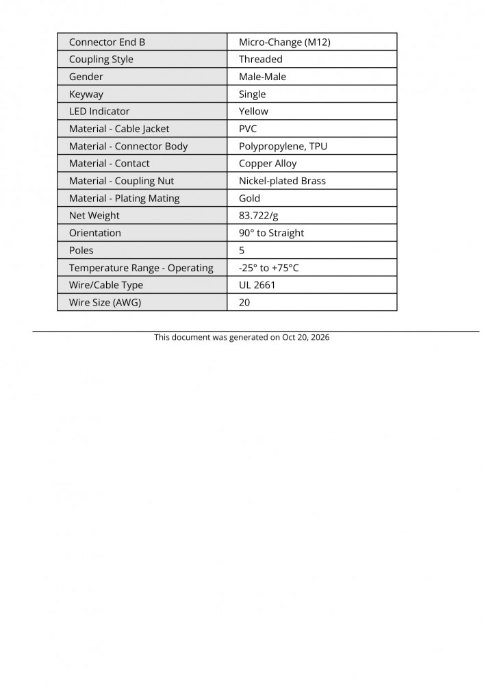Molex E850 cordset drawing, page 3