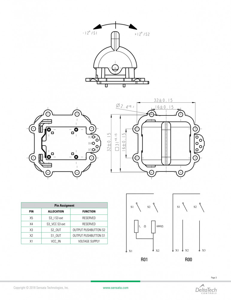 Sensata SR3 Switch Rocker technical document page 3