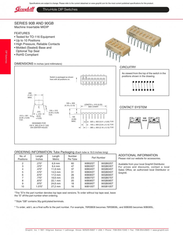 Grayhill Series 90B product overview