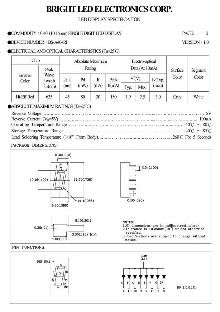 BS-A404RI datasheet page 1 preview