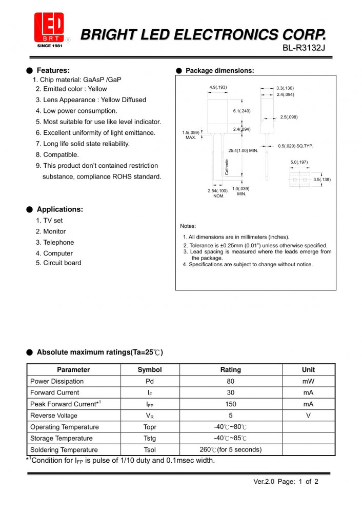BL-R3132J datasheet page 1