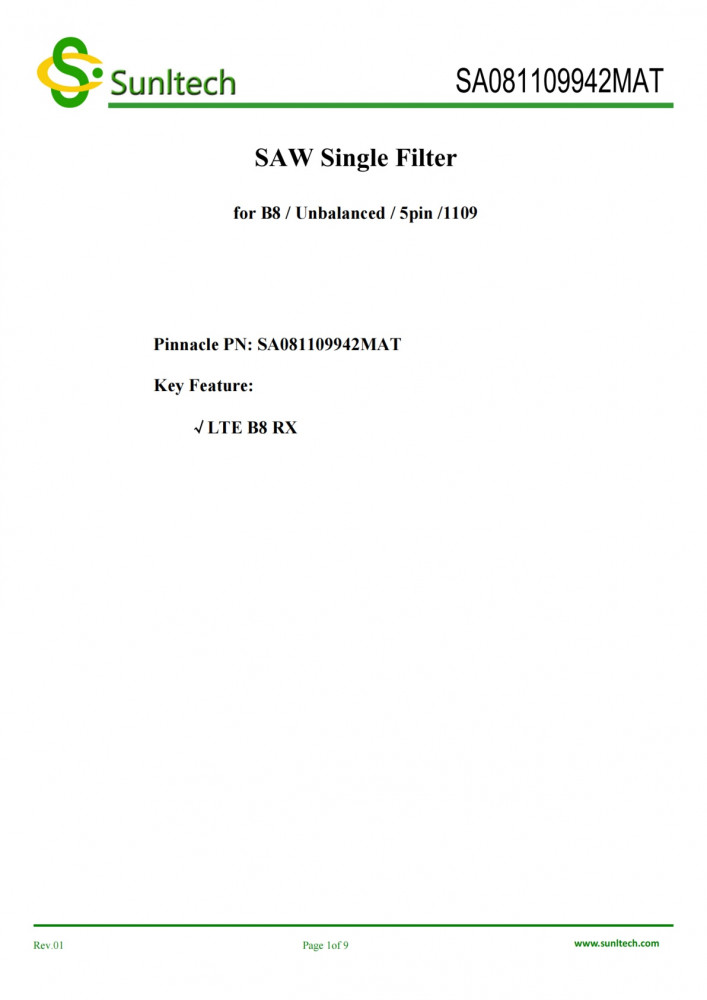 SA081109942MAT datasheet page 1