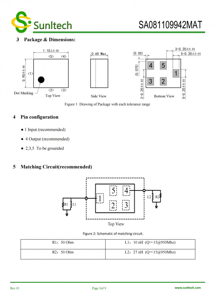 SA081109942MAT datasheet page 3