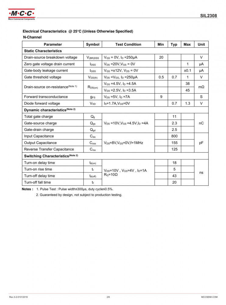 SIL2308-TP datasheet page 2