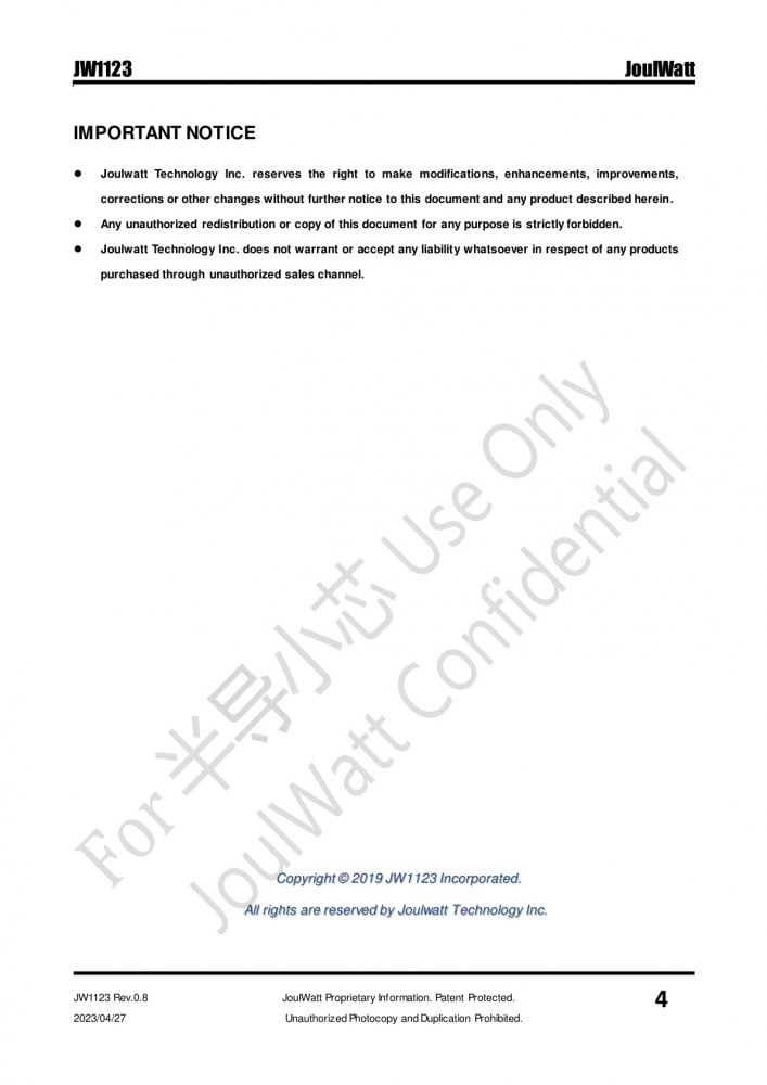 JW1123 datasheet page 4