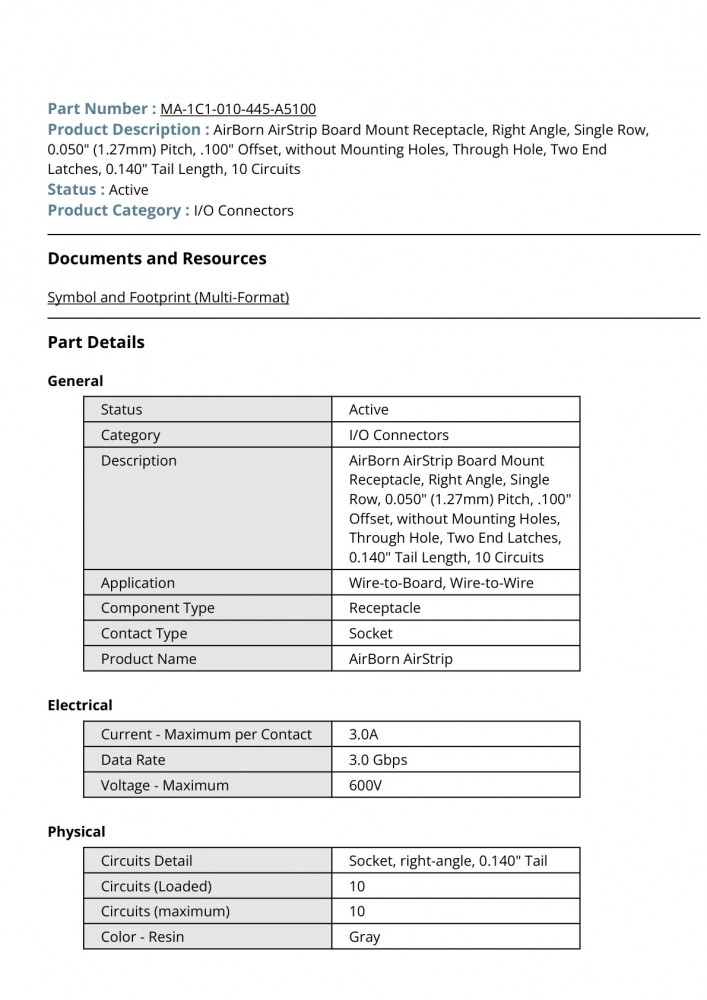 MA-1C1-010-445-A5100 technical document page 1