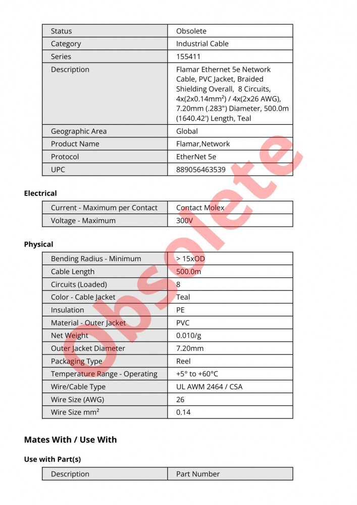 Product document image 2 for MOLEX 1554116005