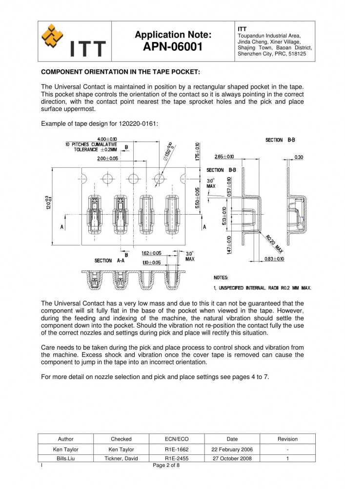 Universal Contact application note, page 2