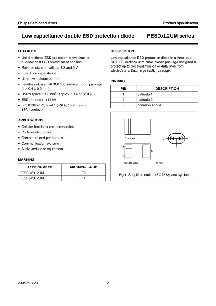 PESD3V3L2UM datasheet page 3