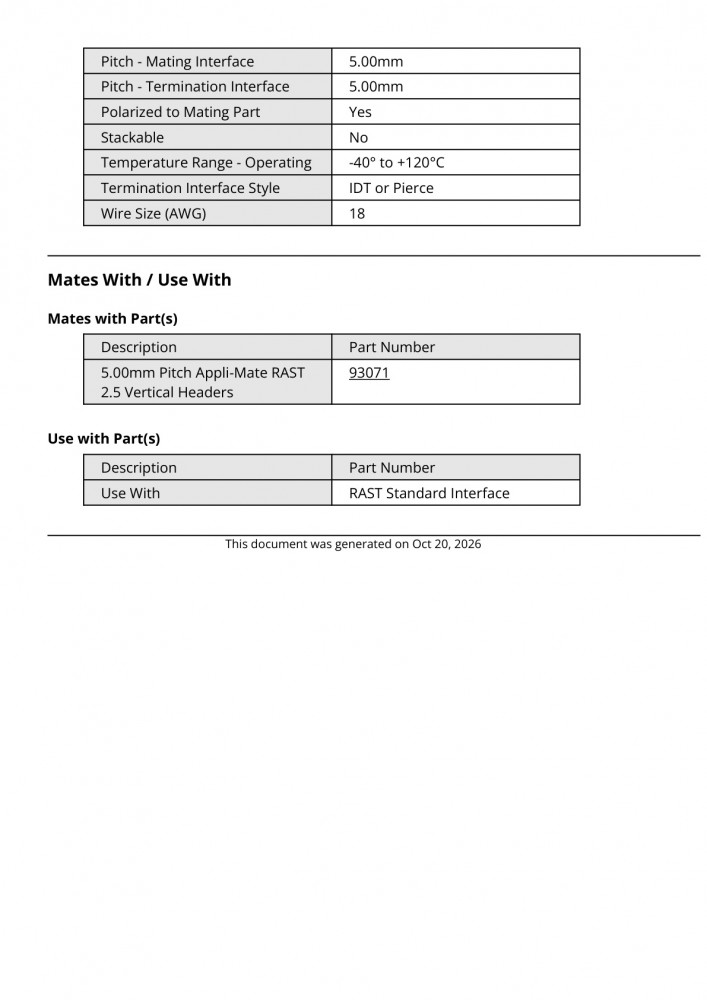 Product document image 3 for MOLEX 2209581001