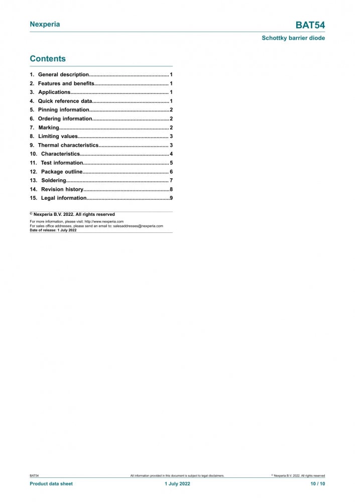 BAT54 datasheet page 10