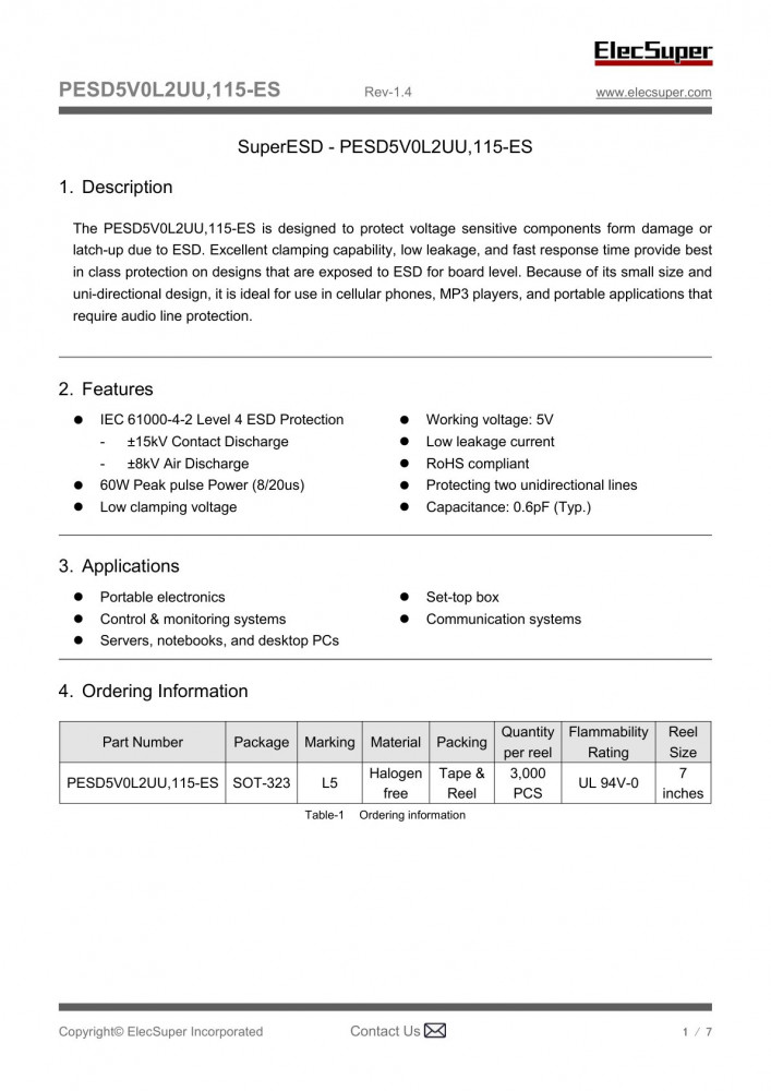 PESD5V0L2UU,115-ES datasheet page 1