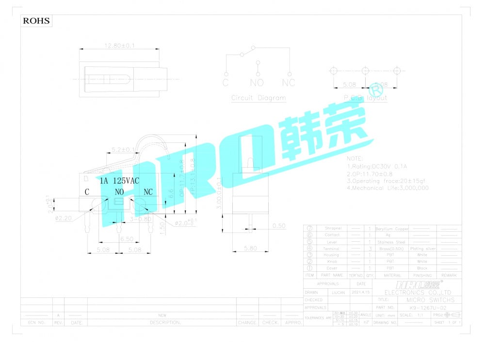 K9-1267U-02 technical drawing page 1