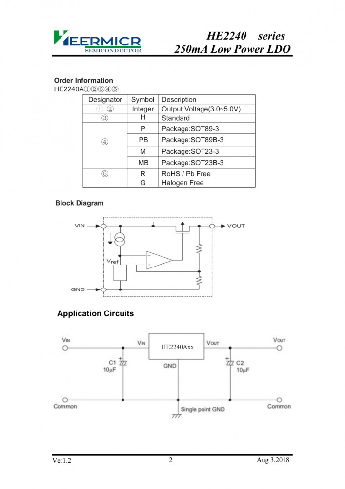 HE2240 datasheet page 2