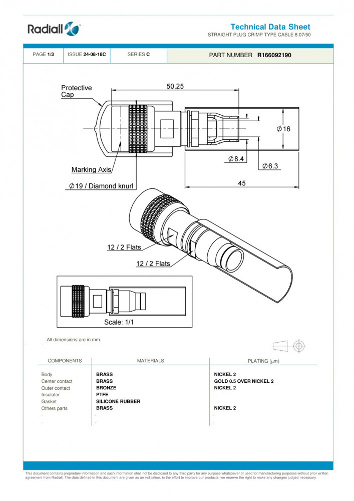 Radiall R166092190 datasheet page 1