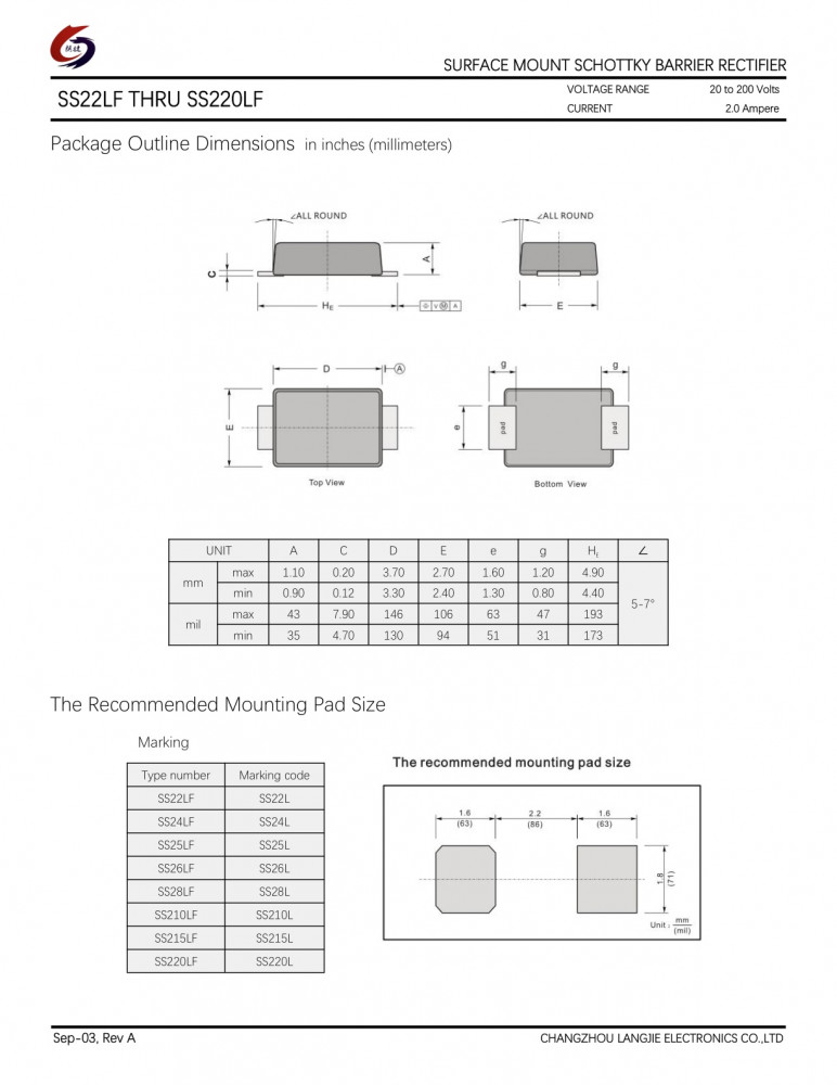 SS210L datasheet page 3