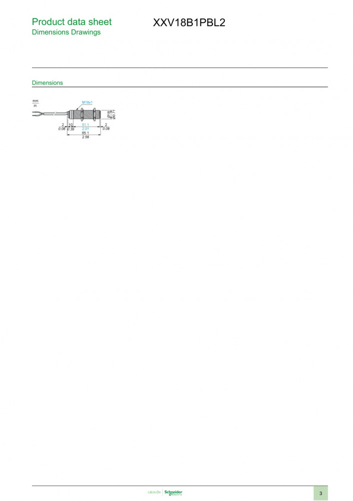 XXV18B1PBL2 technical document page 3