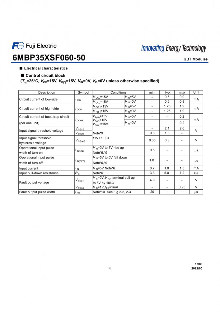 6MBP35XSF060-50 datasheet page 4