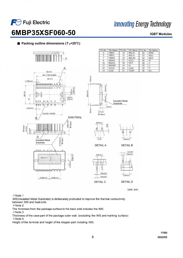 6MBP35XSF060-50 datasheet page 8