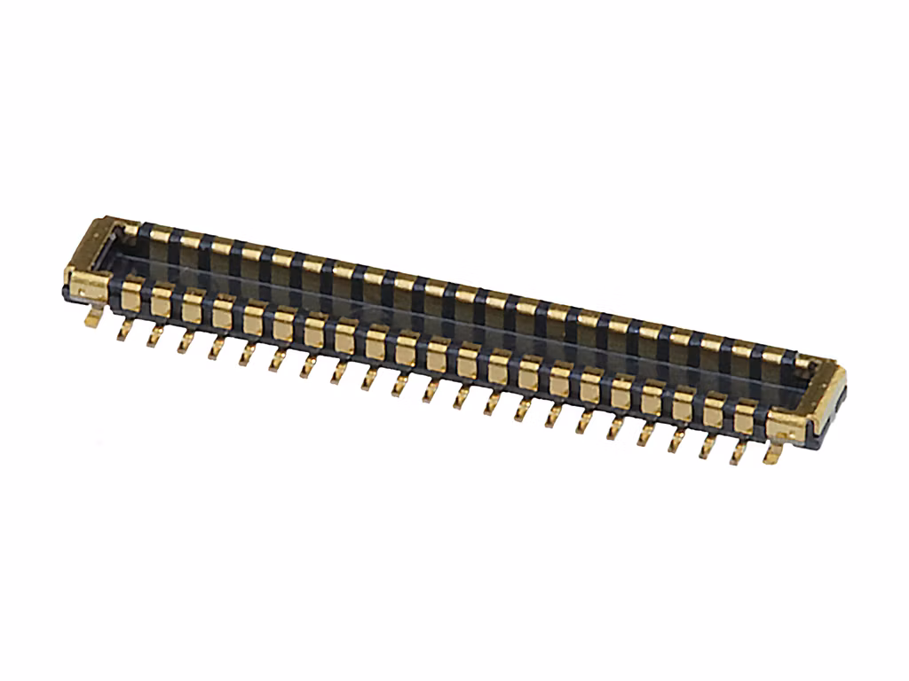 Slim-Grid Header, 4 Circuits, Through Hole, Right-Angle, Shrouded, 0.38µm Gold (Au) Plated, 2.40mm Tail Length, with Peg, with Pick-and-Place Polyimide Tape, Tube, Lead-Free