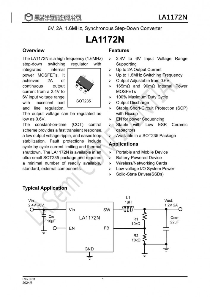 LA1172N product document preview