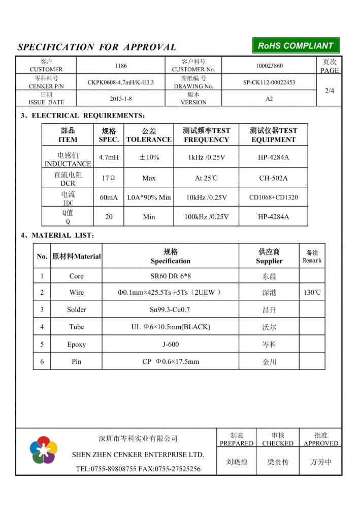 CENKER approval specification page 4