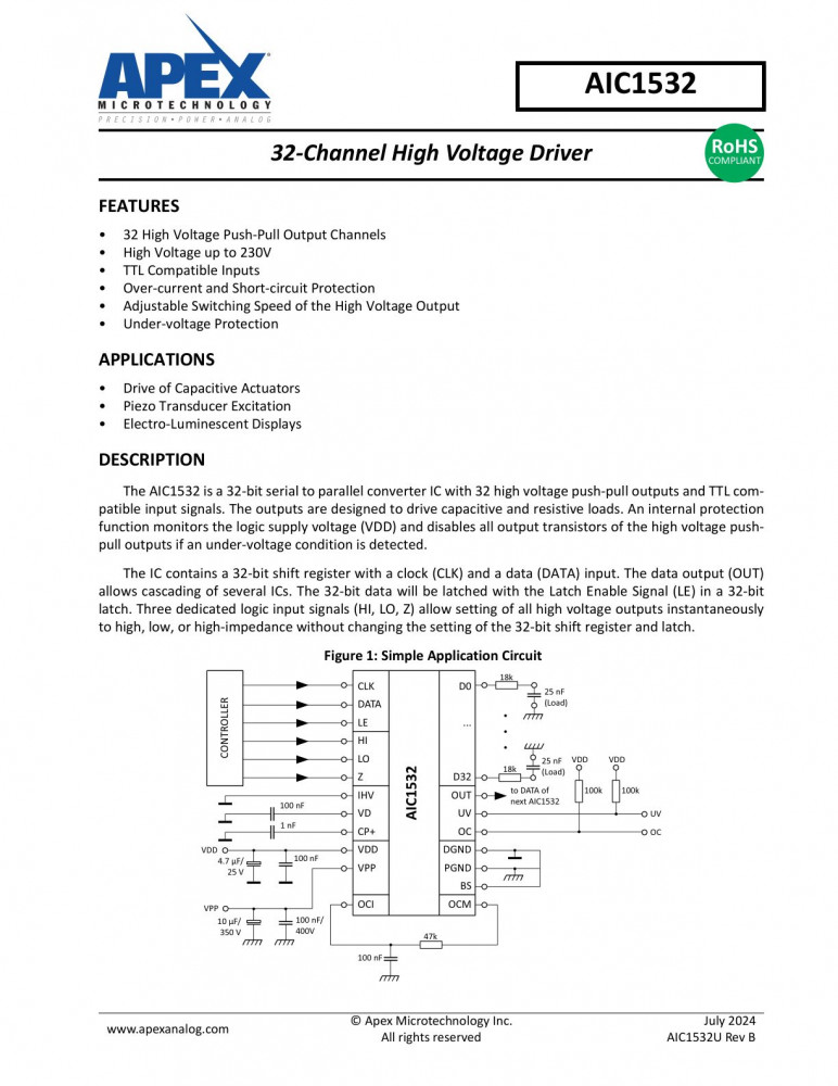 AIC1532 datasheet page 1