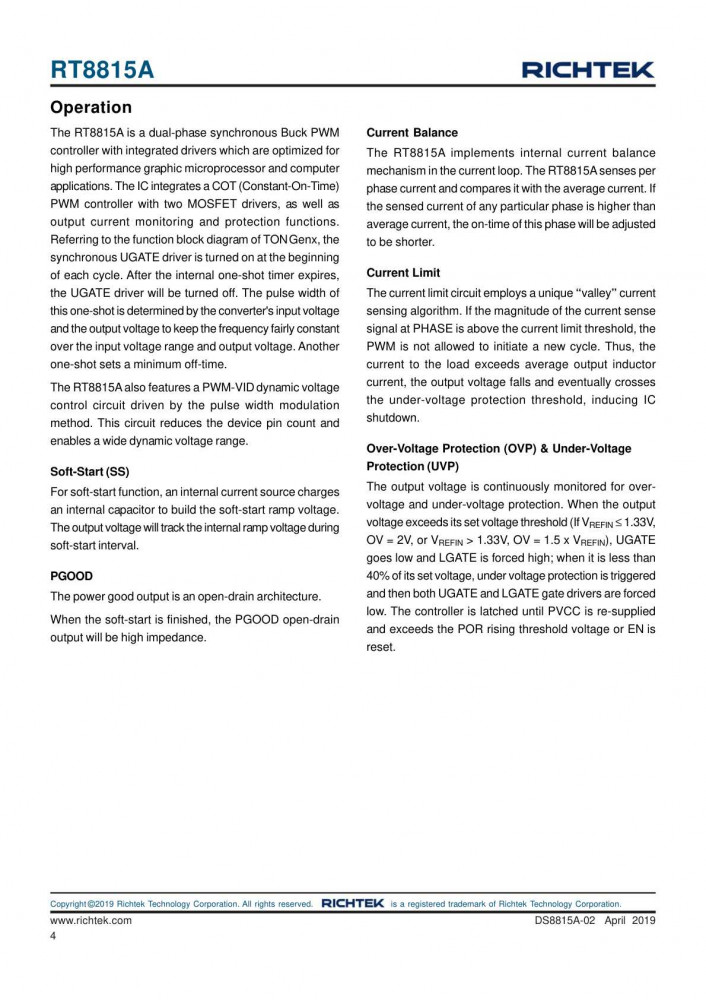 RT8815A datasheet page 4