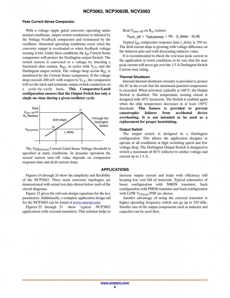 NCP3063 document page 8