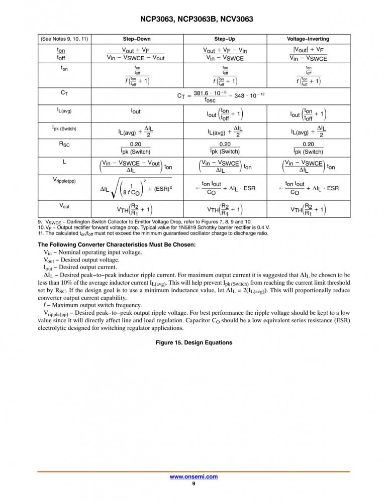NCP3063 document page 9