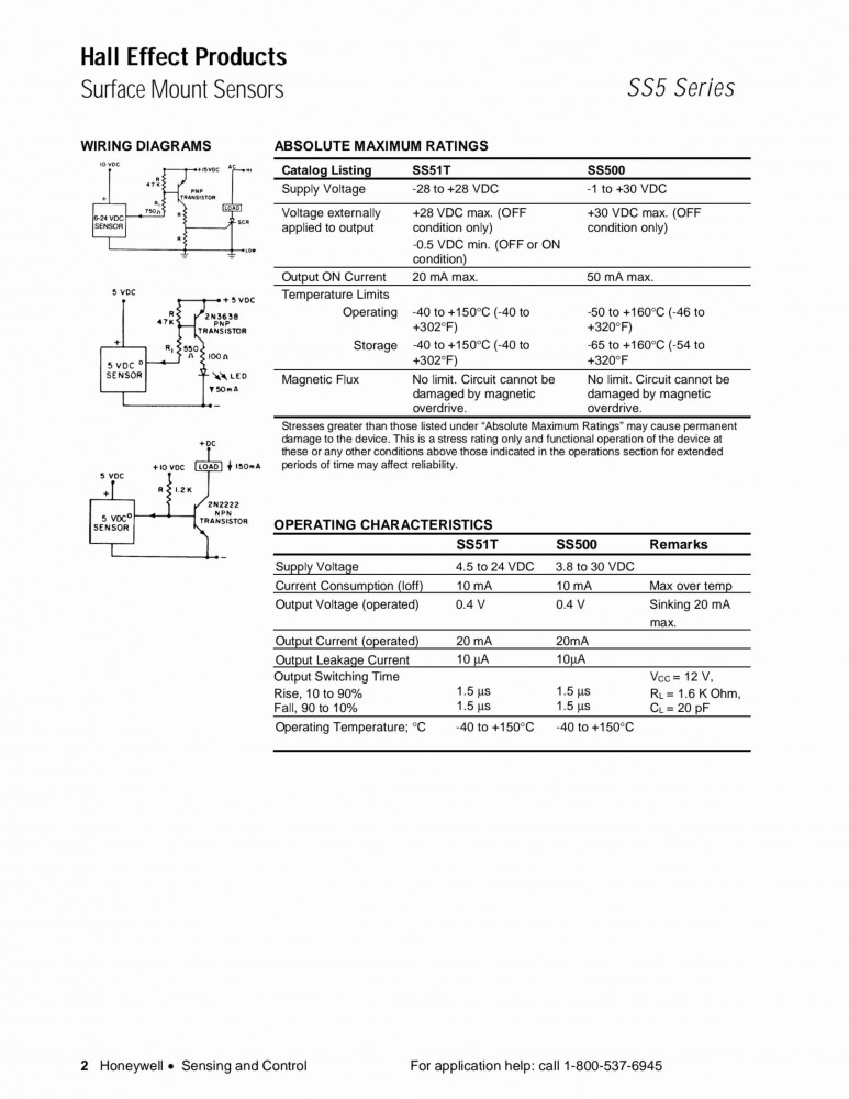 Honeywell SS5 datasheet page 3