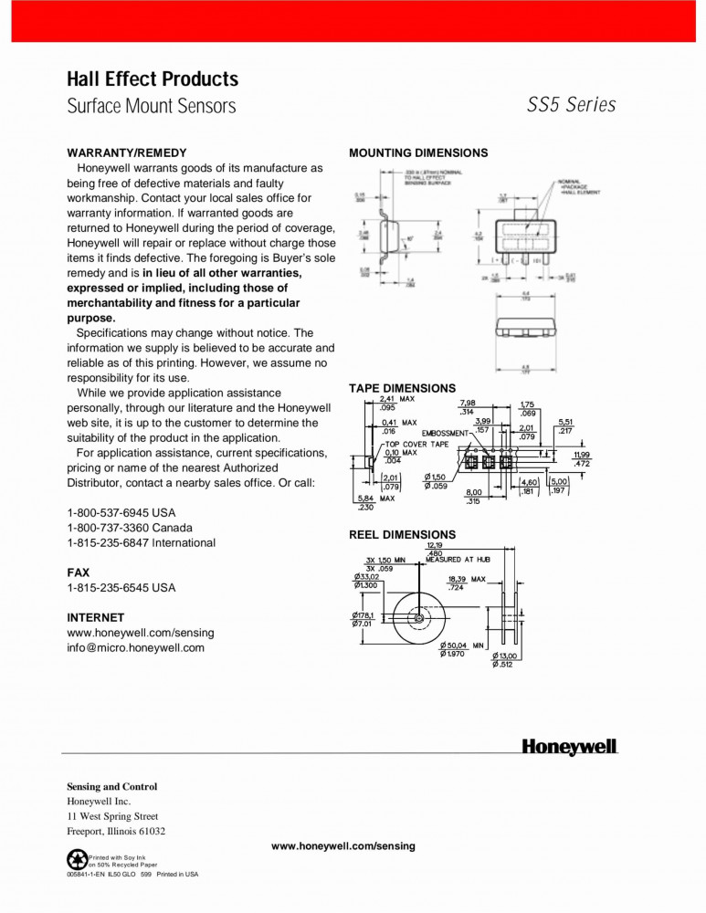 Honeywell SS5 datasheet page 5